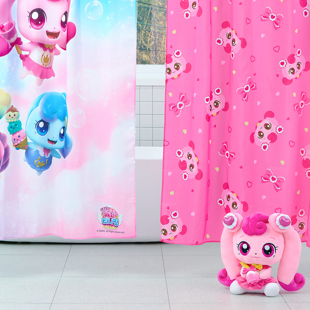 캐치티니핑 하츄핑 캐릭터 욕실 파티션 패브릭 샤워커튼 방수 곰팡이방지 | 이모션캐슬 스토어 - 아이들을 위한 마법의 공간